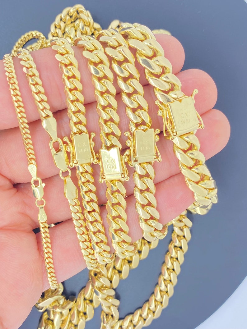 Solid 14K Gold Heavy Miami Cuban, Mens Gold Cuban Chain, Solid Tight ...