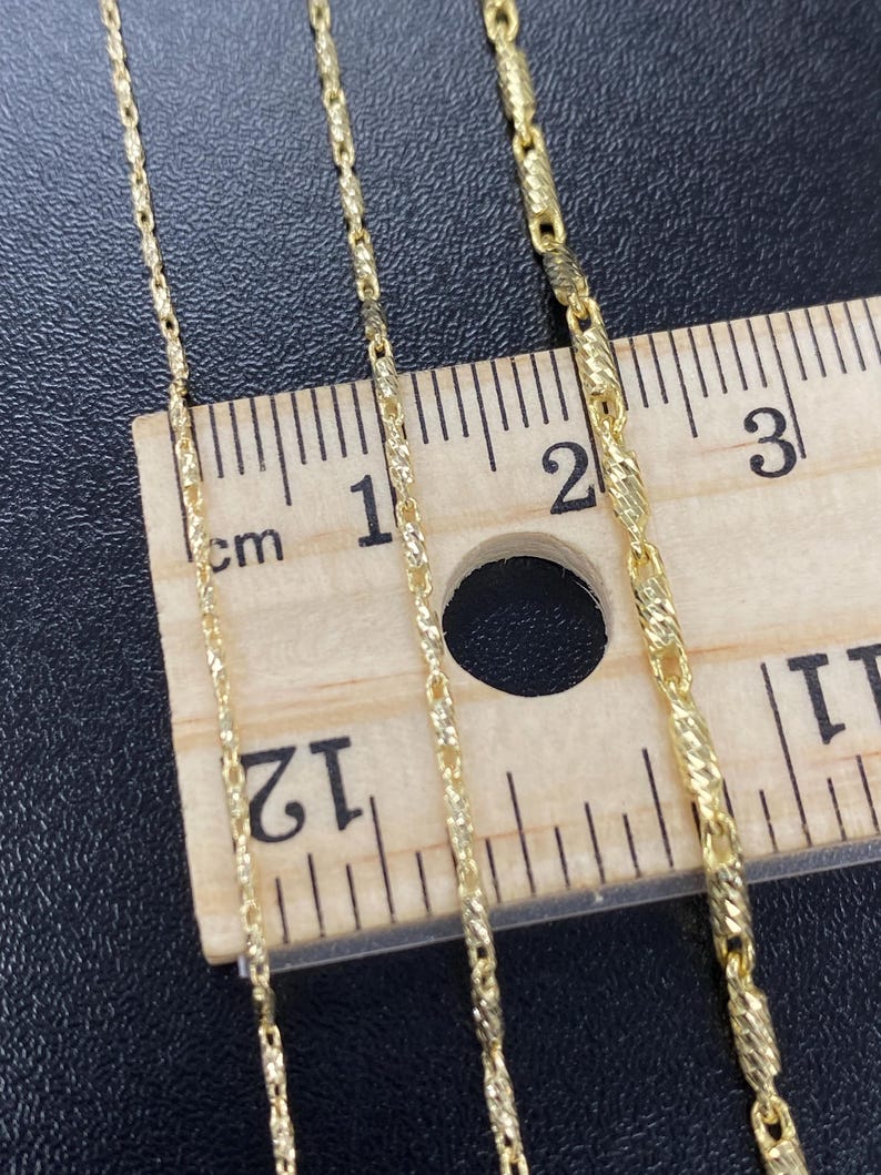 Solid 14K Gold Razo Barrel Diamond Cut Chain Italy Necklace, GOLD ...