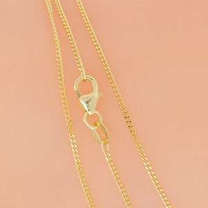 Solid 14K Baby Curb Chain ITALY, 1.25mm, Ladies Gold Chain, Ladies ...