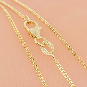 Solid 14K Baby Curb Chain ITALY, 1.25mm, Ladies Gold Chain, Ladies ...
