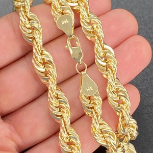 Solid 14K Gold Rope Chain, 14K Solid Gold Rope Necklace, 2mm 3mm 4mm ...