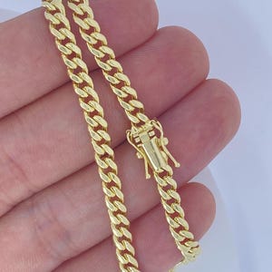 Solid 14K Gold Miami Cuban Chain Necklace, Solid Shiny 14KT Gold Miami ...