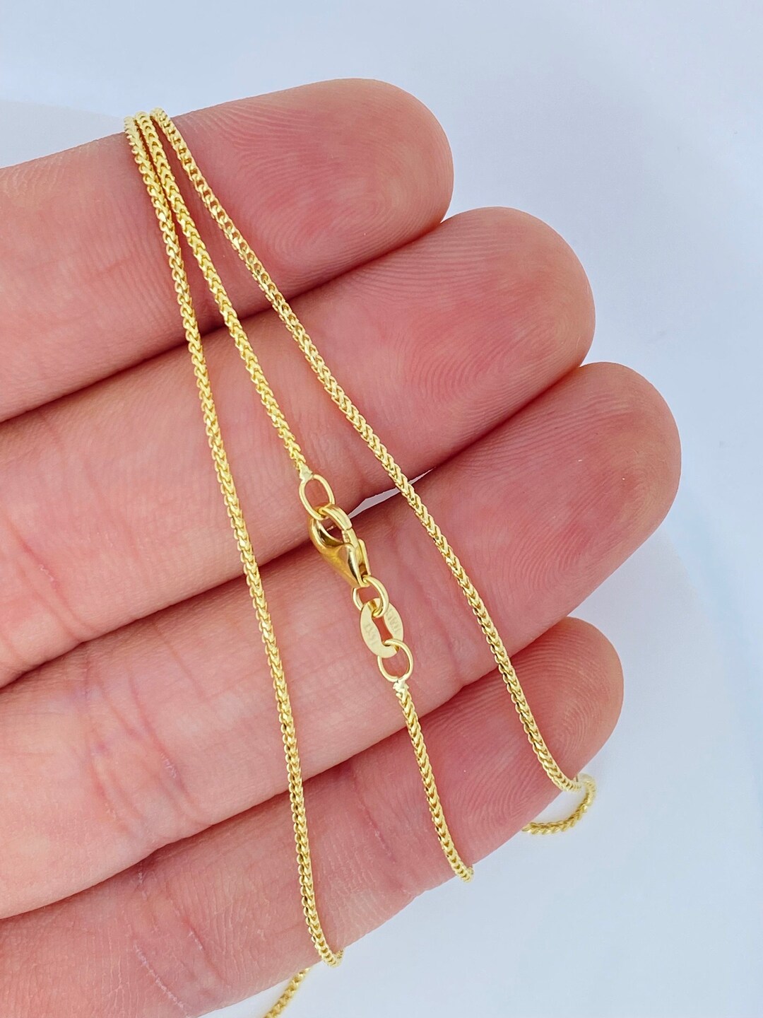 Solid 14K Franco Box Chain, Diamond Cut, ITALY 14K Gold 1mm Heavy ...