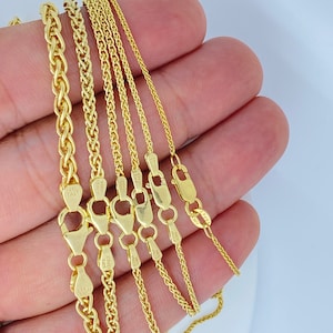 Solid 14K Heavy Solid Link Wheat Chain, ITALY 14K Solid Link Wheat ...