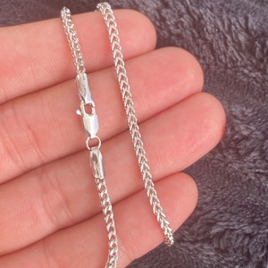 Solid 14K White Gold Franco Box Chain 3mm Necklace and Bracelet, Man ...