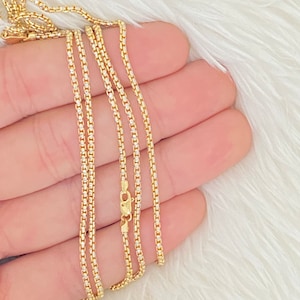 Solid 14K Gold Box Chain, 2mm 14K Prism Diamond Cut Rounded Box Chain ...