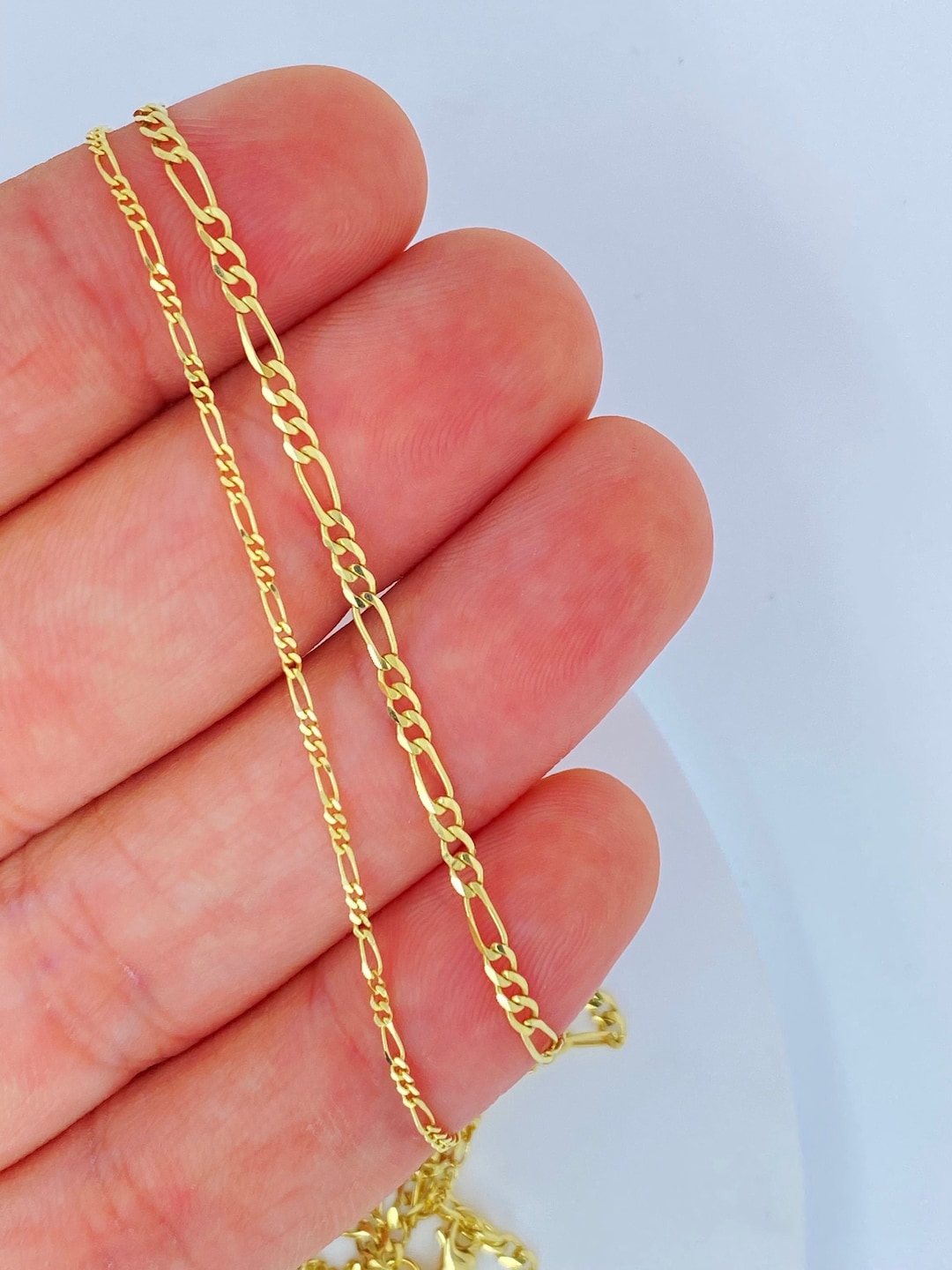 Solid 14K Gold ITALY Figaro Chain, 14K Gold Heavy Figaro Link Chain ...