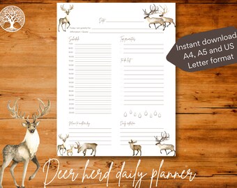 Daily Printable Undated Planner Template Page Illustrated With | Etsy