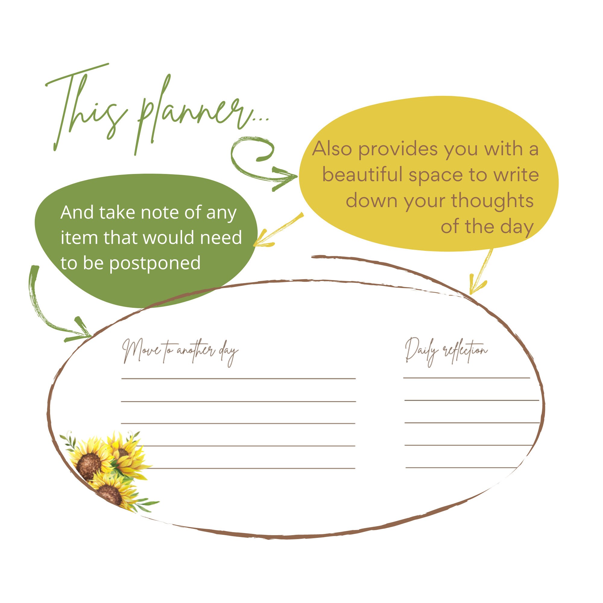 Daily Printable Undated Planner Template Page Illustrated With ...