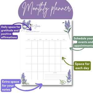 Bundle Daily, Weekly & Monthly Printable Undated Planner Template Pages ...