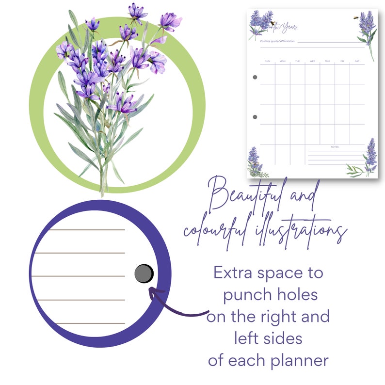 Bundle Daily, Weekly & Monthly Printable Undated Planner Template Pages ...