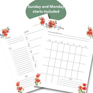 Bundle Daily, Weekly & Monthly Printable Undated Planner Template Pages ...