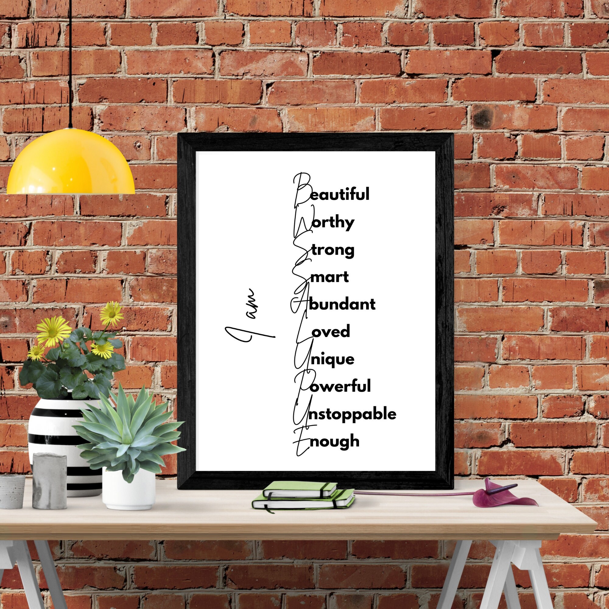 I Am, Motivational Wall Art, Affirmation, Daily Affirmation, Positive ...