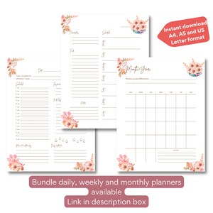 Monthly Printable Undated Planner Template Page Illustrated With Autumn ...
