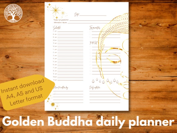 Daily Printable Undated Planner Template Page Illustrated With - Etsy