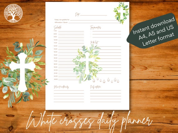 Daily Christian Printable Undated Planner Template Page - Etsy