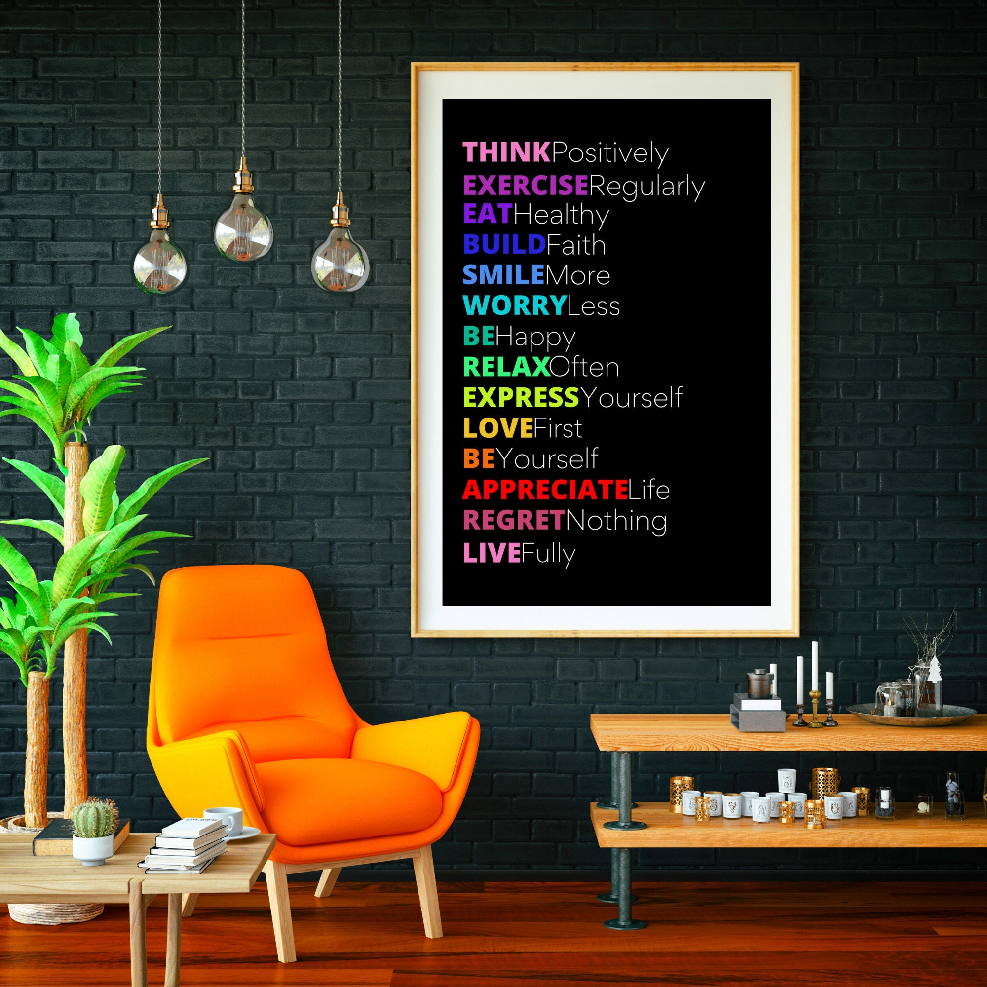 Positive Affirmations for Men, Office Art, Motivational Poster ...