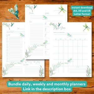 Printable Dragonfly Weekly Planner Template | Undated | Instant ...