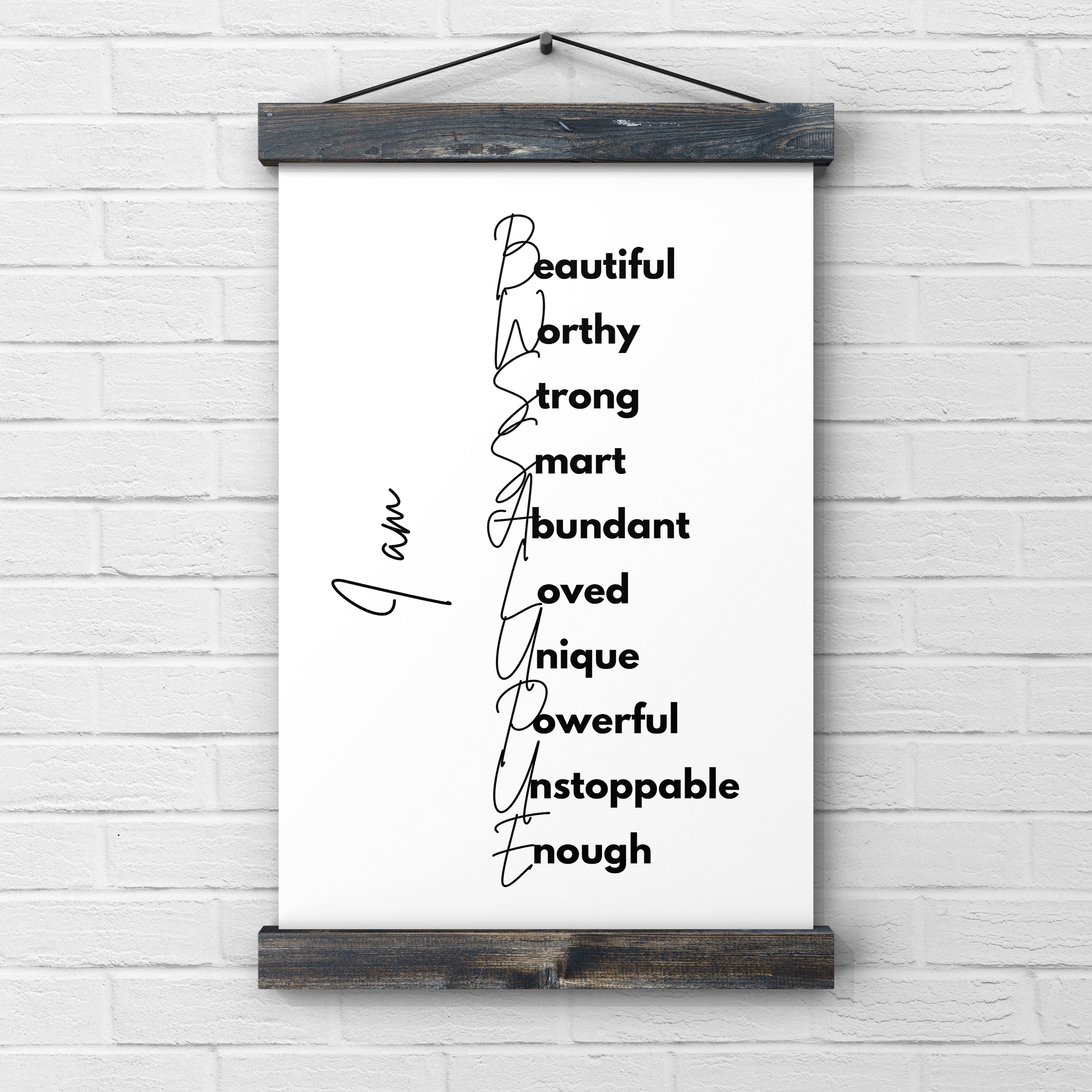 I Am, Motivational Wall Art, Affirmation, Daily Affirmation, Positive ...