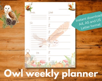Weekly Printable Undated Planner Template Page Illustrated | Etsy