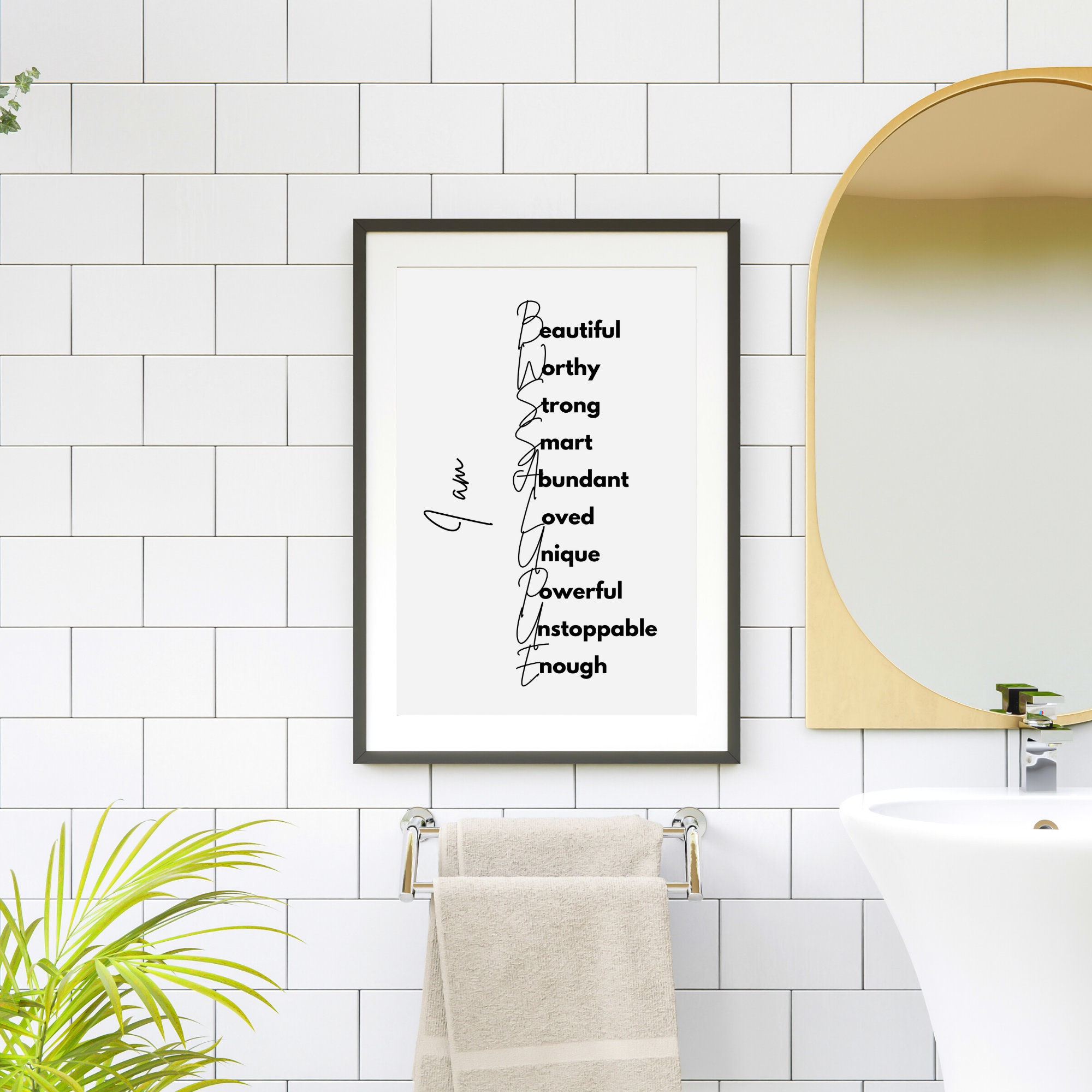 I Am, Motivational Wall Art, Affirmation, Daily Affirmation, Positive ...