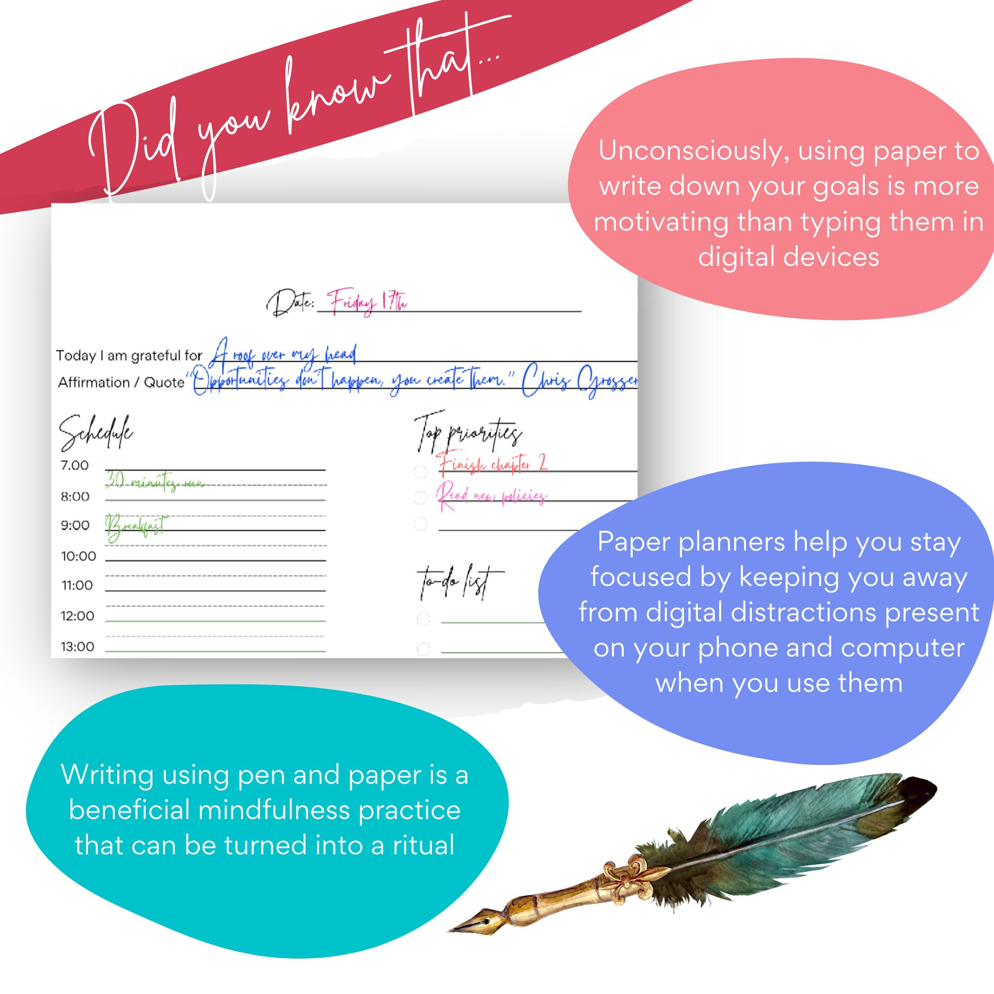Bundle Daily, Weekly & Monthly Printable Undated Planner Template Pages ...