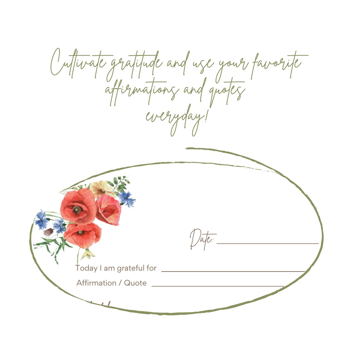 Daily Printable Undated Planner Template Page Illustrated With Poppy ...