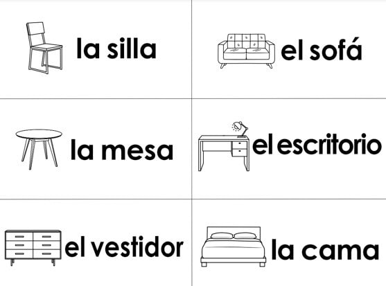 Printable Home Labels - Spanish Vocabulary Development - Etsy