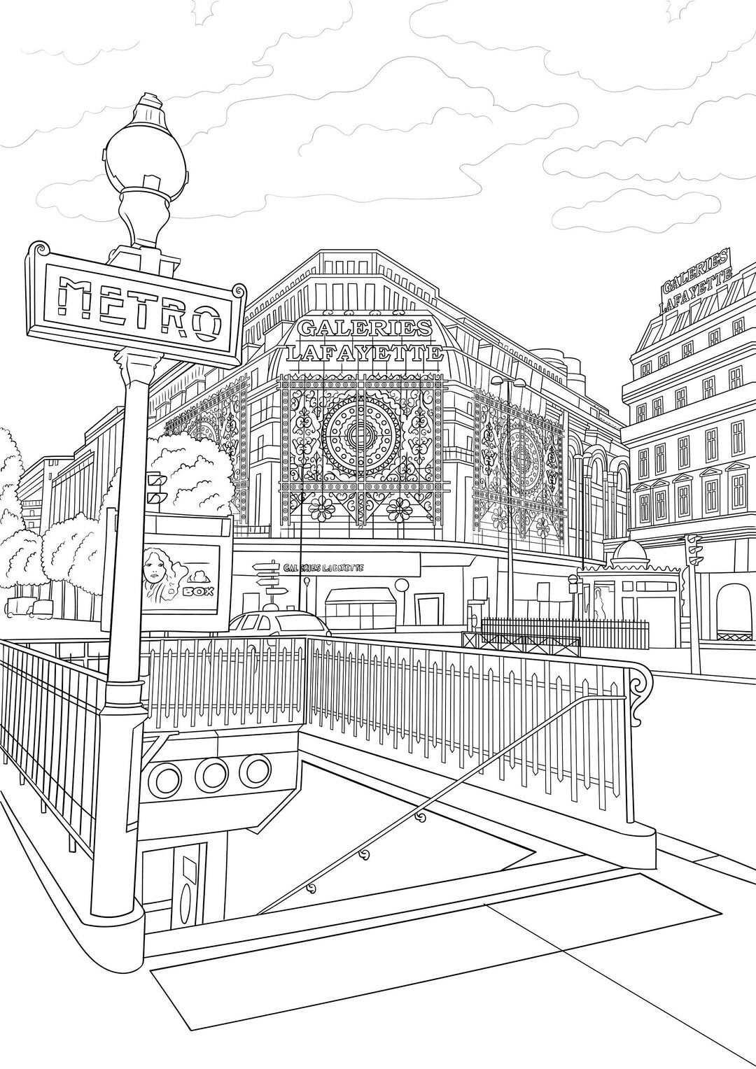 Paris Metro Coloring Page - Etsy