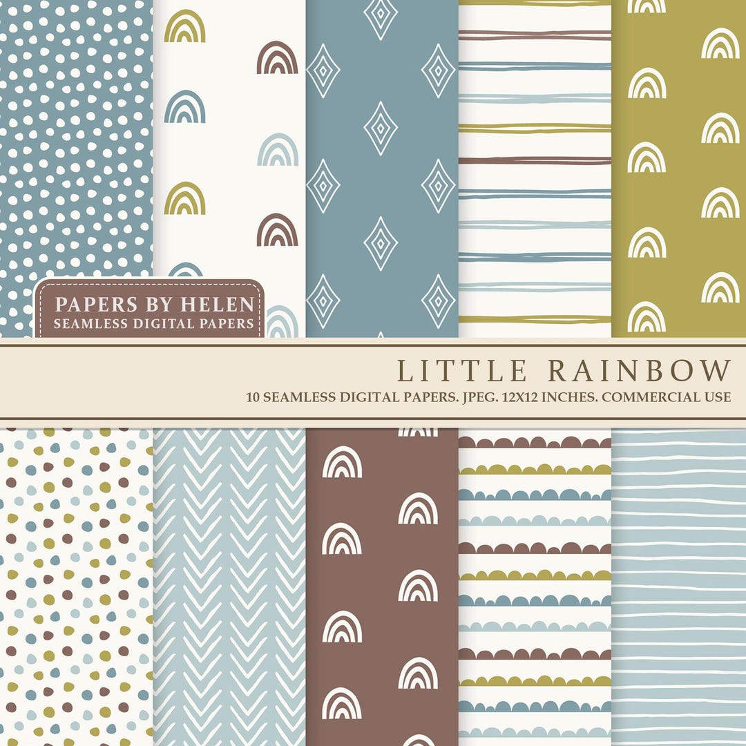 10 Boho Seamless Digital Papers, Boho Scrapbook Paper, Boho Backgrounds ...
