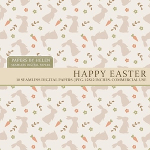 10 Easter Seamless Digital Papers, Easter Backgrounds, Commercial Use ...
