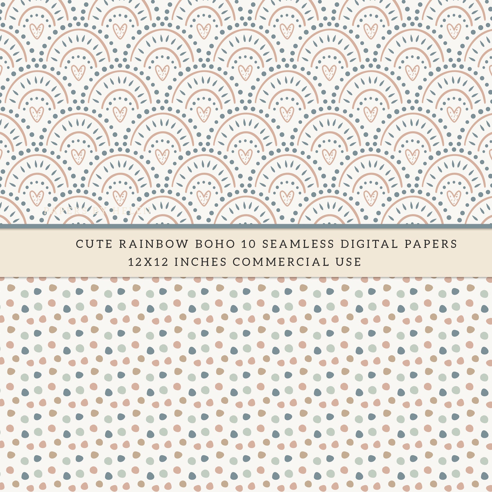 10 Boho Seamless Digital Papers Boho Scrapbook Paper Boho - Etsy