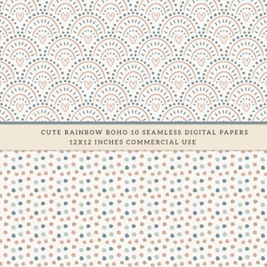 10 Boho Seamless Digital Papers, Boho Scrapbook Paper, Boho Backgrounds ...