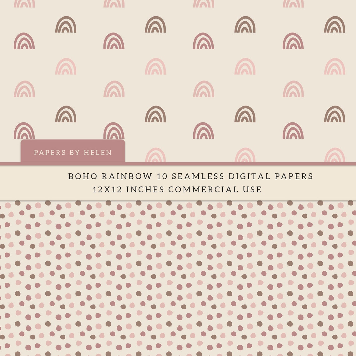 10 Boho Seamless Digital Papers Boho Scrapbook Paper Boho | Etsy UK