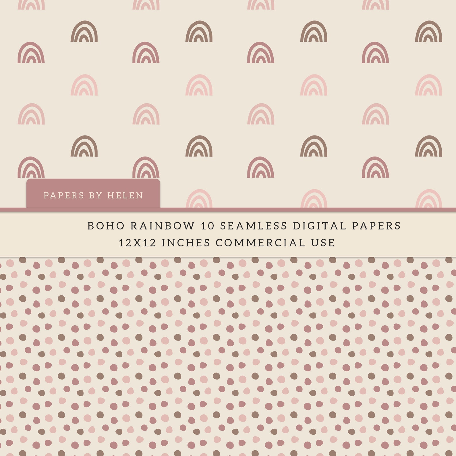 10 Boho Seamless Digital Papers Boho Scrapbook Paper Boho | Etsy UK