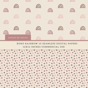 10 Boho Seamless Digital Papers, Boho Scrapbook Paper, Boho Backgrounds ...