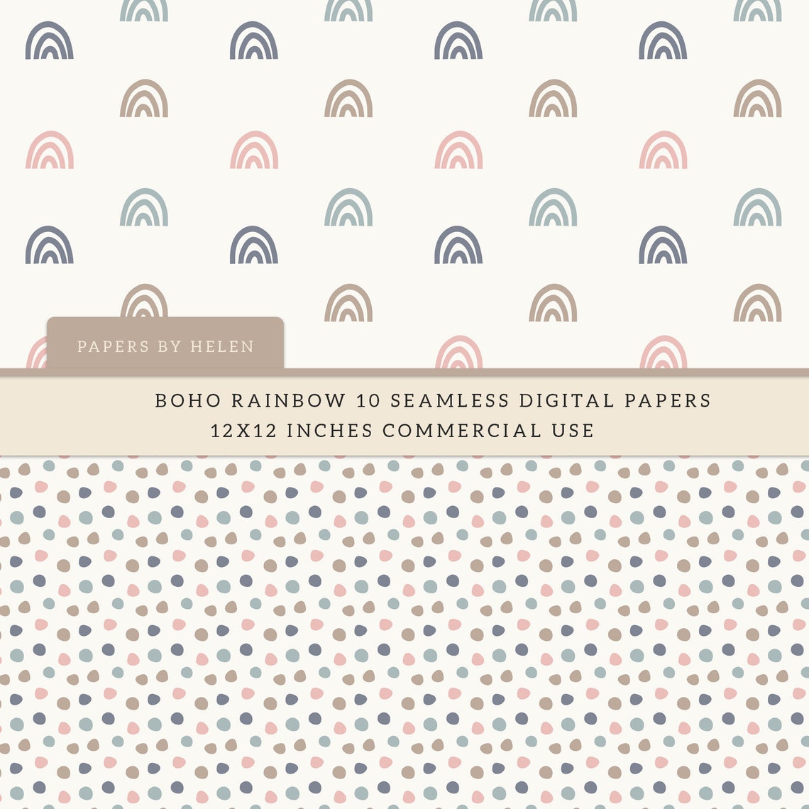 10 Boho Seamless Digital Papers Boho Scrapbook Paper Boho - Etsy
