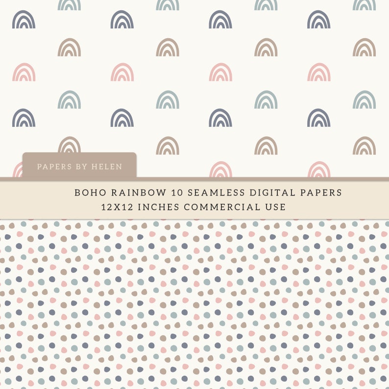 10 Boho Seamless Digital Papers Boho Scrapbook Paper Boho - Etsy
