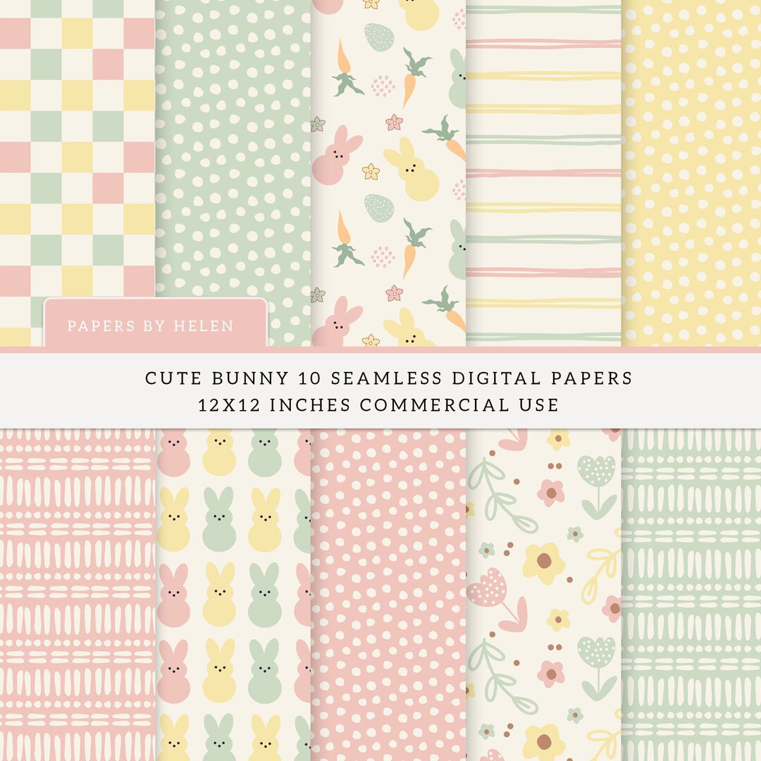 10 Easter Seamless Digital Papers, Easter Backgrounds, Commercial Use ...