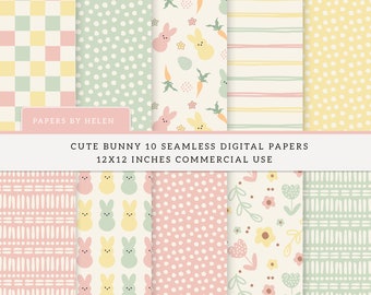 10 Easter Seamless Digital Papers, Easter Backgrounds, Commercial Use ...