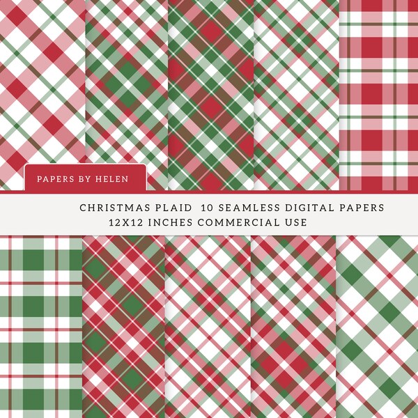 Red Green Plaid - Etsy