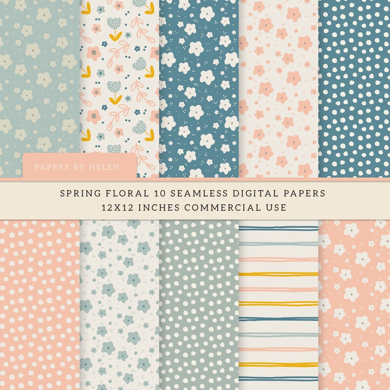 Spring Floral Paper - Etsy