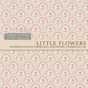 10 Boho Seamless Digital Papers, Little Flowers, Commercial Use Digital ...