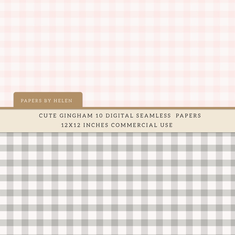 10 Gingham Seamless Digital Paper Pastel Gingham Backgrounds - Etsy