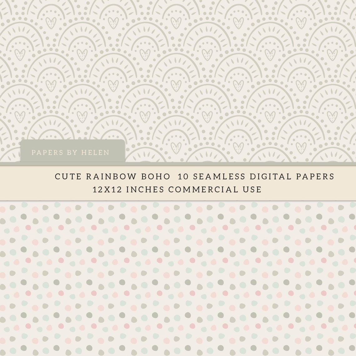 10 Boho Seamless Digital Papers Boho Scrapbook Paper Boho - Etsy