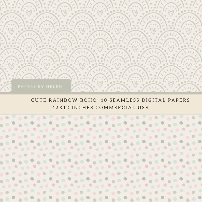 10 Boho Seamless Digital Papers Boho Scrapbook Paper Boho - Etsy