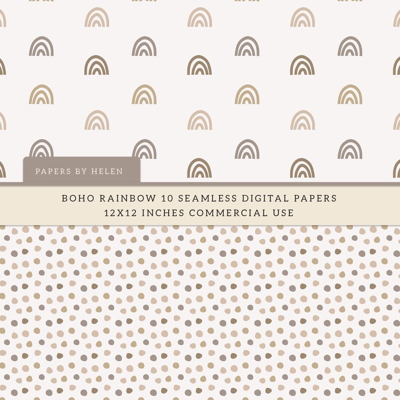 10 Boho Seamless Digital Papers, Boho Scrapbook Paper, Boho Backgrounds ...