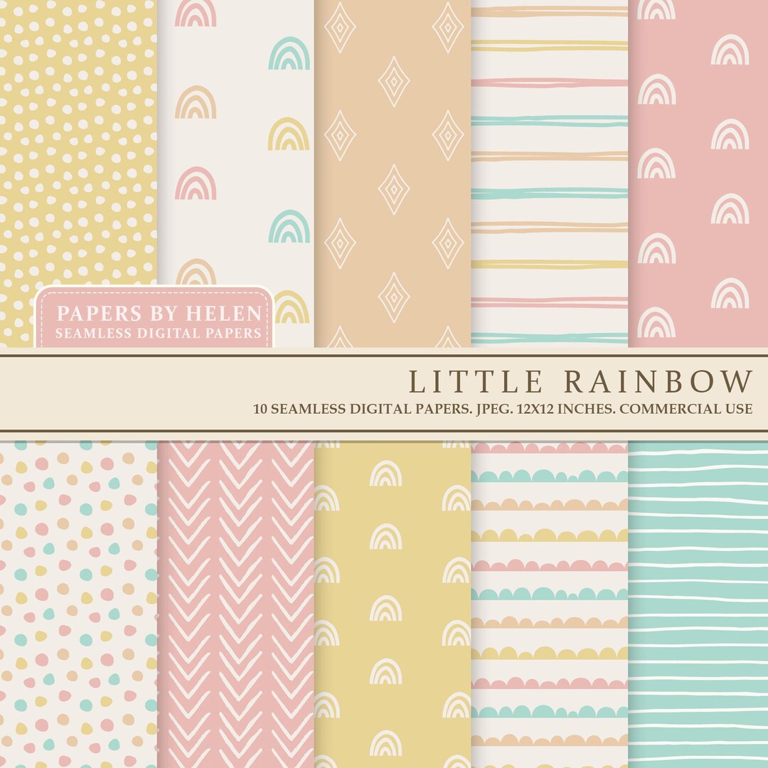 10 Boho Seamless Digital Papers, Boho Scrapbook Paper, Boho Backgrounds ...