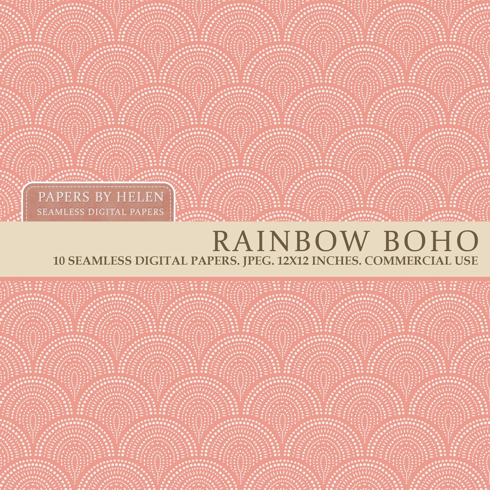 10 Boho Seamless Digital Papers, Boho Scrapbook Paper, Boho Backgrounds ...