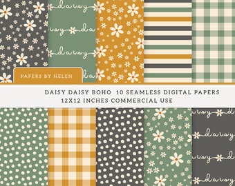 10 Boho Seamless Digital Papers Spring Floral Spring - Etsy UK